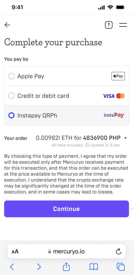 InstaPay Philippines – Mercuryo Merchant Support